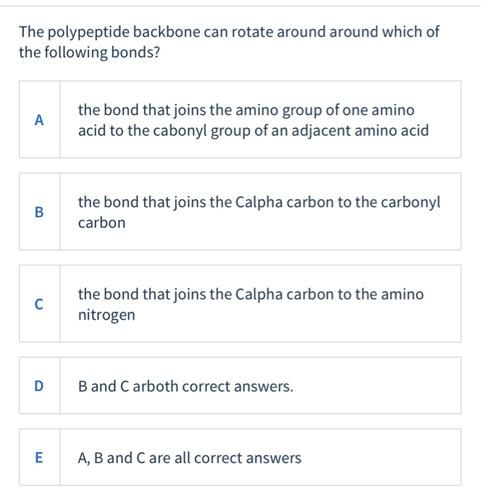 Solved The polypeptide backbone can rotate around around | Chegg.com