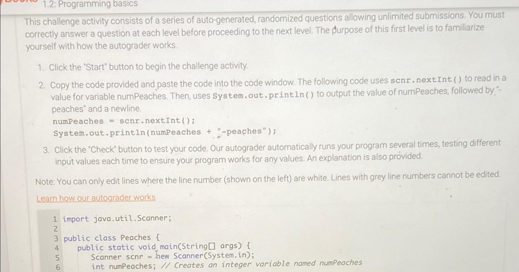 Solved 1.2: Programming basicsThis challenge activity | Chegg.com