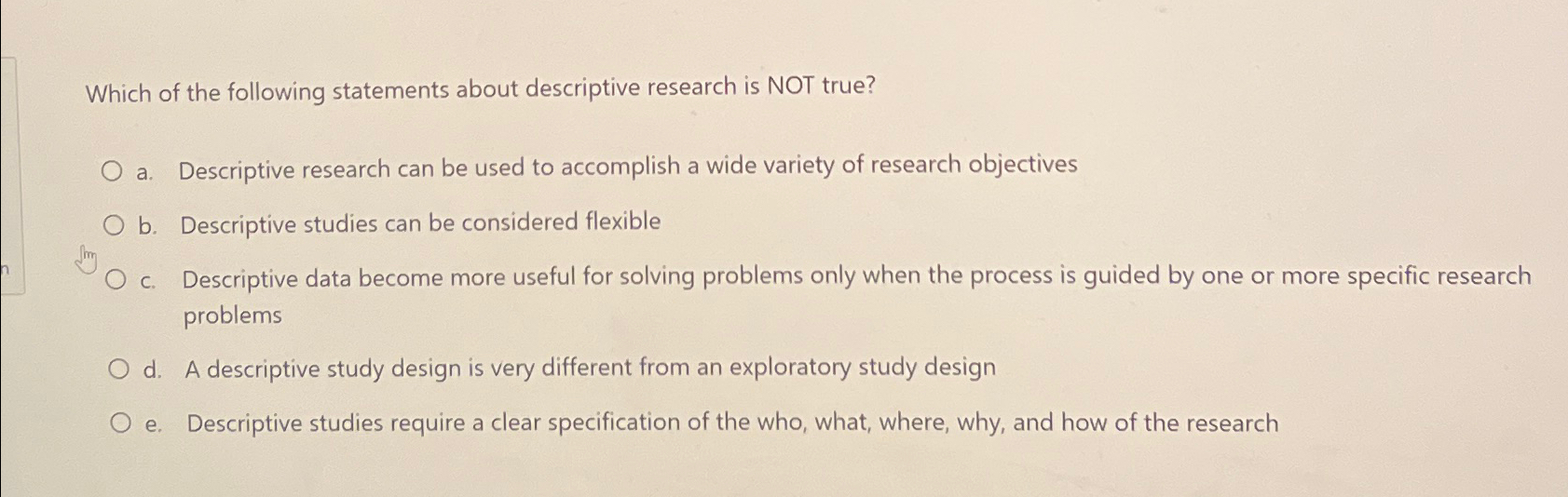 Solved Which of the following statements about descriptive | Chegg.com