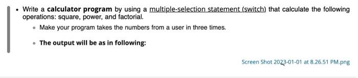 Solved - Write a calculator program by using a | Chegg.com