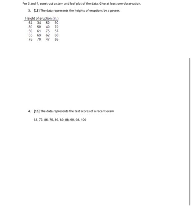 Solved For questions 5 and 6 , construct the dot plot of | Chegg.com