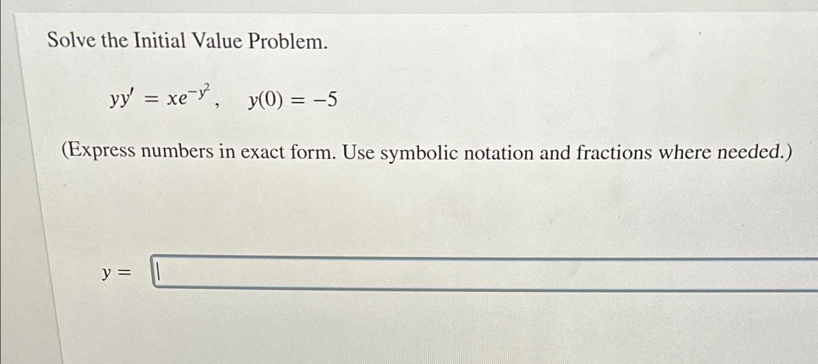 Solved Solve the Initial Value | Chegg.com