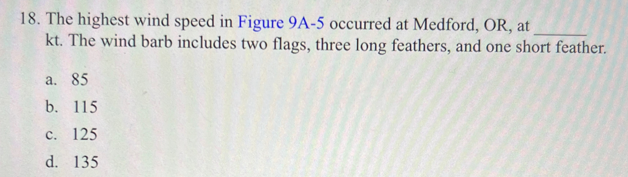 Solved The highest wind speed in Figure 9A-5 ﻿occurred at | Chegg.com