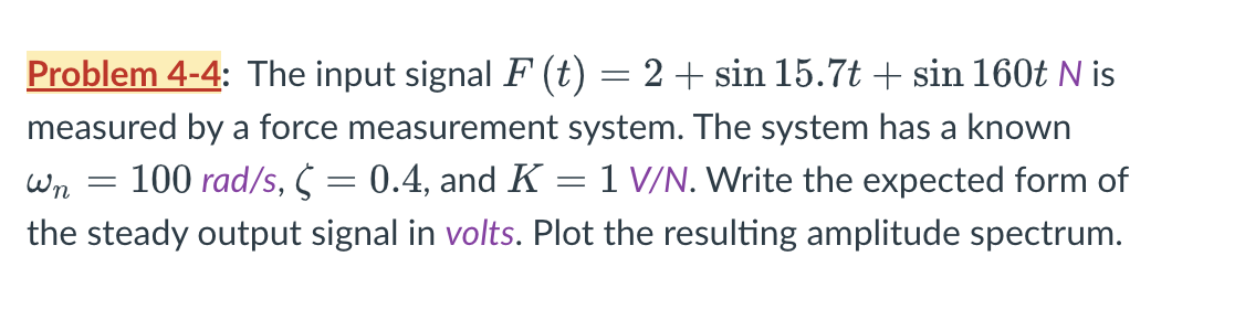 Solved Problem 4-4: The input signal | Chegg.com Solved Problem 4-4: The input signal | Chegg.com