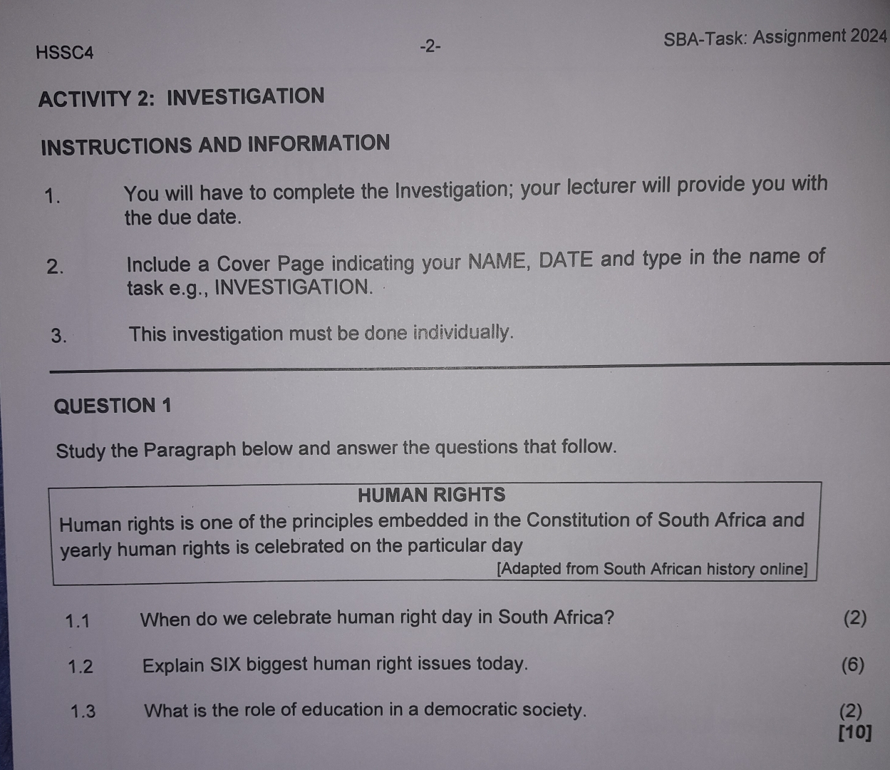 Solved HSSC4-2-SBA-Task: Assignment 2024ACTIVITY 2: | Chegg.com