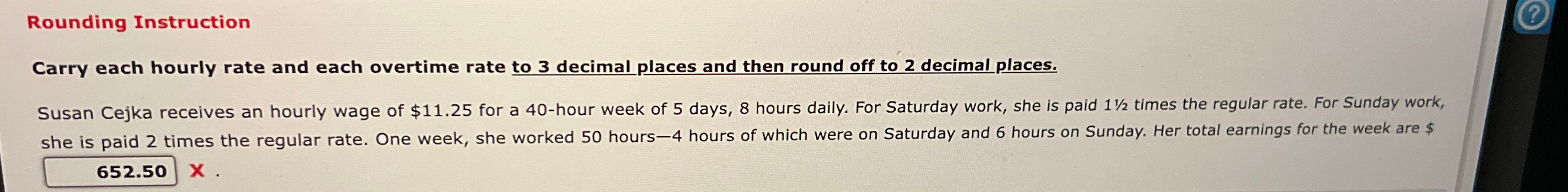 Solved Rounding InstructionCarry each hourly rate and each | Chegg.com