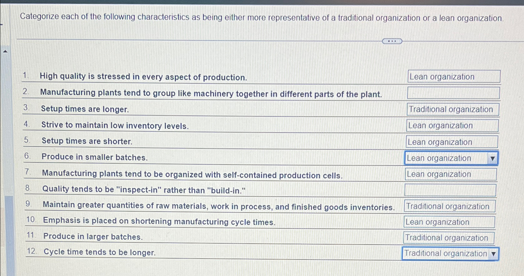 Solved Categorize each of the following characteristics as | Chegg.com