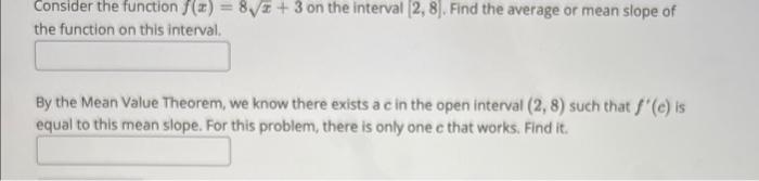 Solved Consider the function f(x)=8x+3 on the interval | Chegg.com