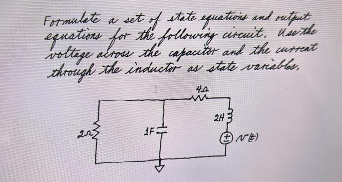 Solved Formulate a set of state equations and output | Chegg.com