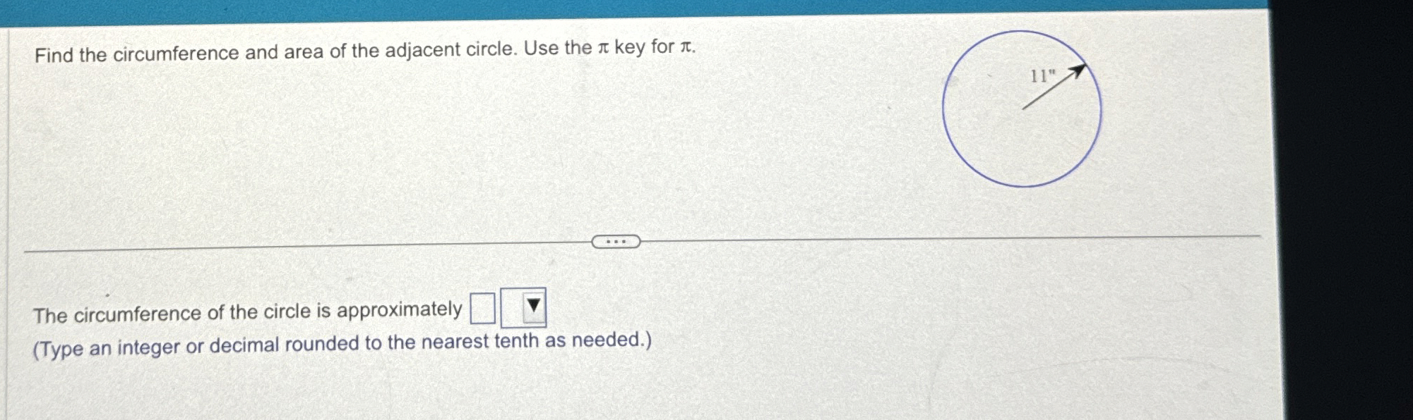 Solved Find the circumference and area of the adjacent | Chegg.com