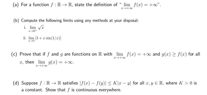 Solved (a) For a function ( f: mathbb{R} ightarrow | Chegg.com