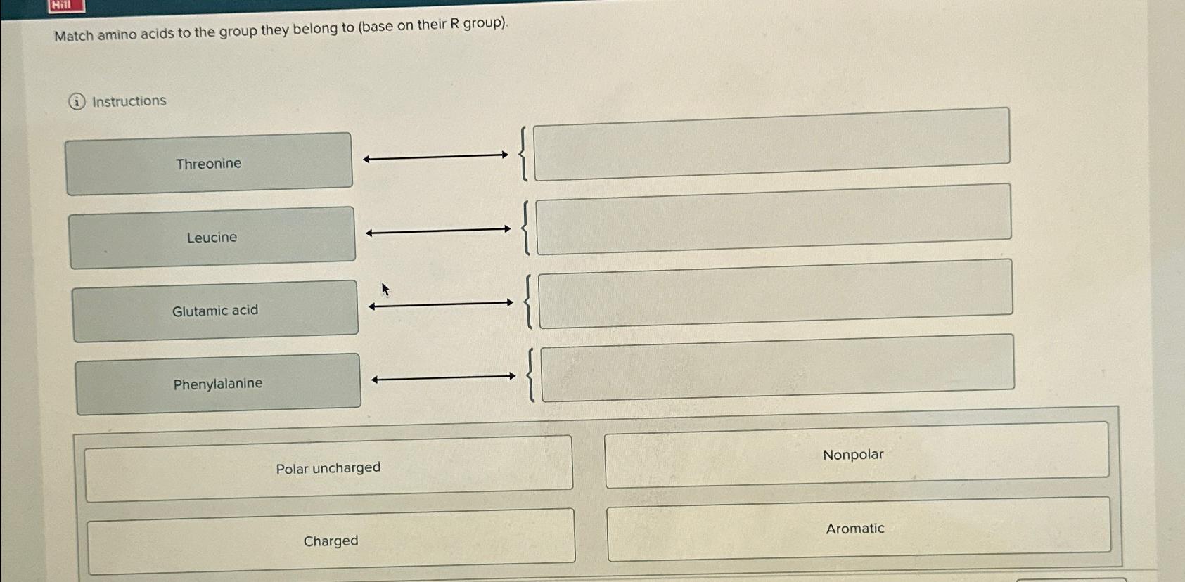 Solved Match amino acids to the group they belong to (base | Chegg.com