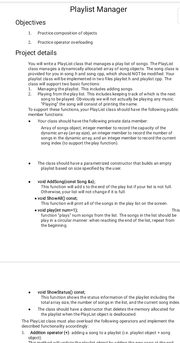 Solved // song.h #include using namespace std; class Song { | Chegg.com