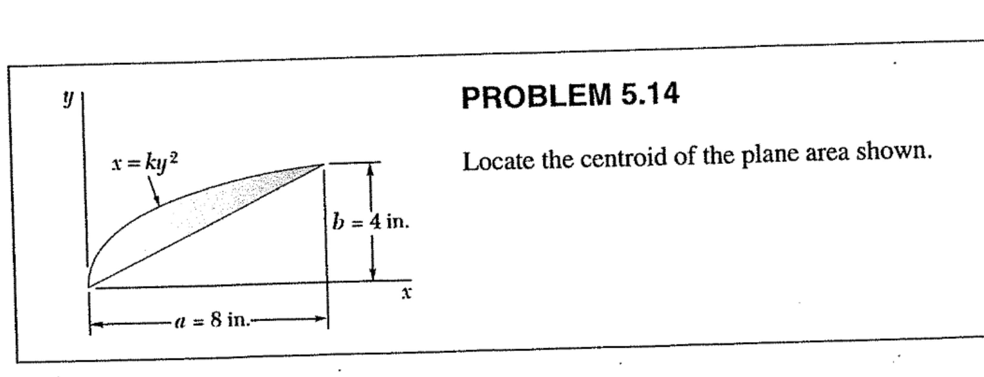 Solved 5.14 ﻿locate the centroid of plane area shown PROBLEM | Chegg.com