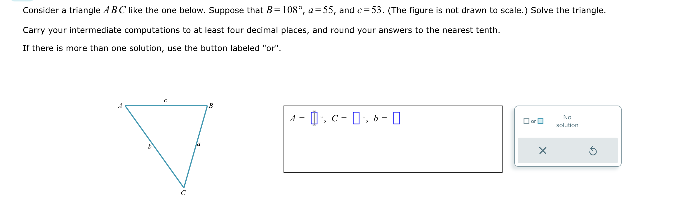 Solved Consider a triangle ABC like the one below. Suppose | Chegg.com