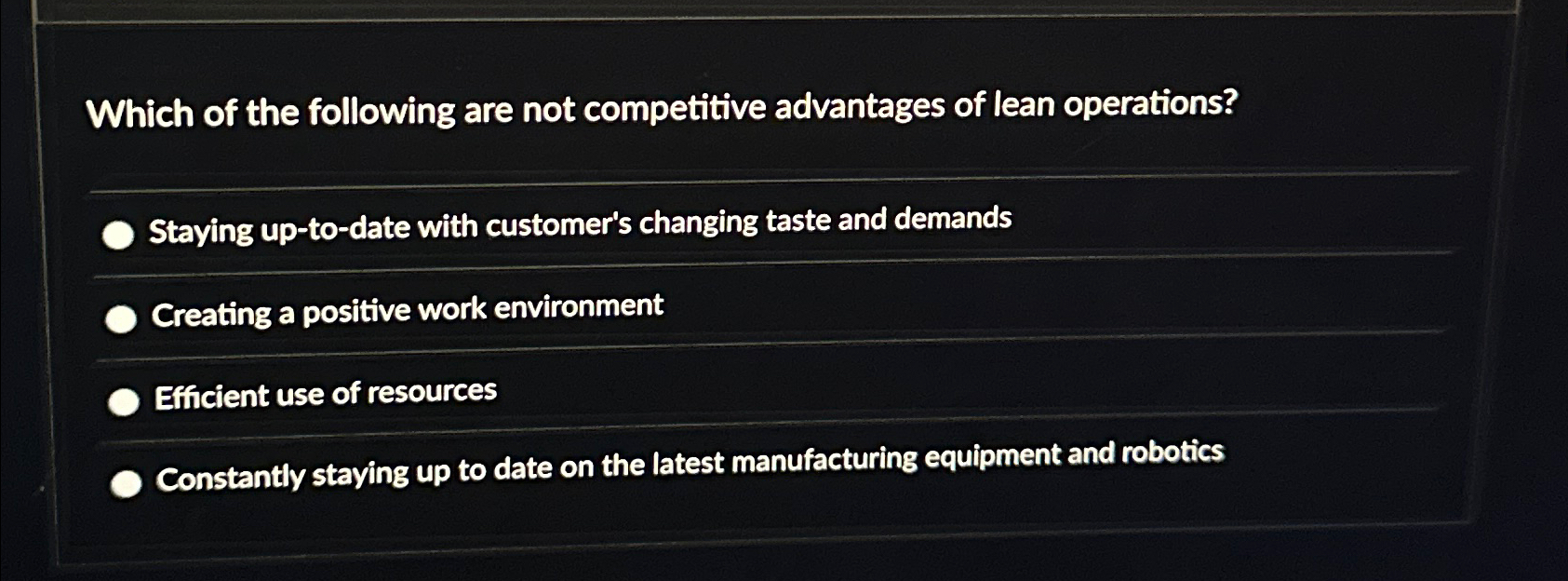 Solved Which of the following are not competitive advantages | Chegg.com