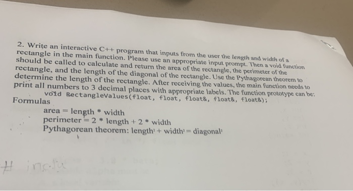 Solved 2 Write An Interactive C Program That Inputs From 4741