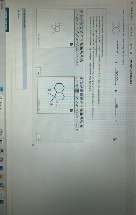 Solved [0/10 ﻿Points]MCMORG10 24.E.064.Draw compounds B ﻿and | Chegg.com