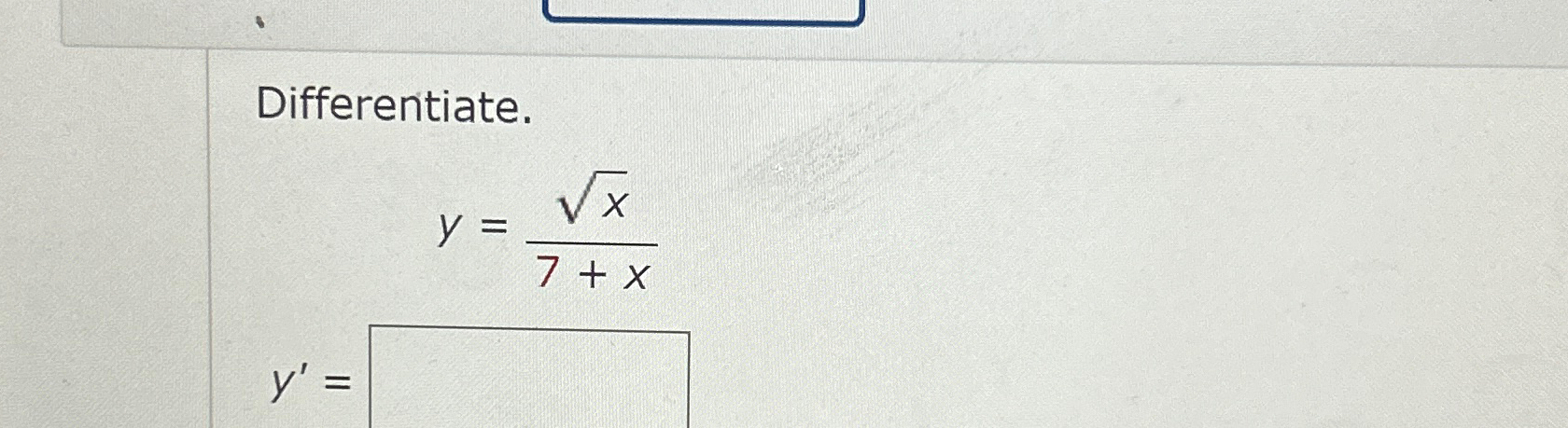 Solved Differentiate.y=x27+xy'= | Chegg.com