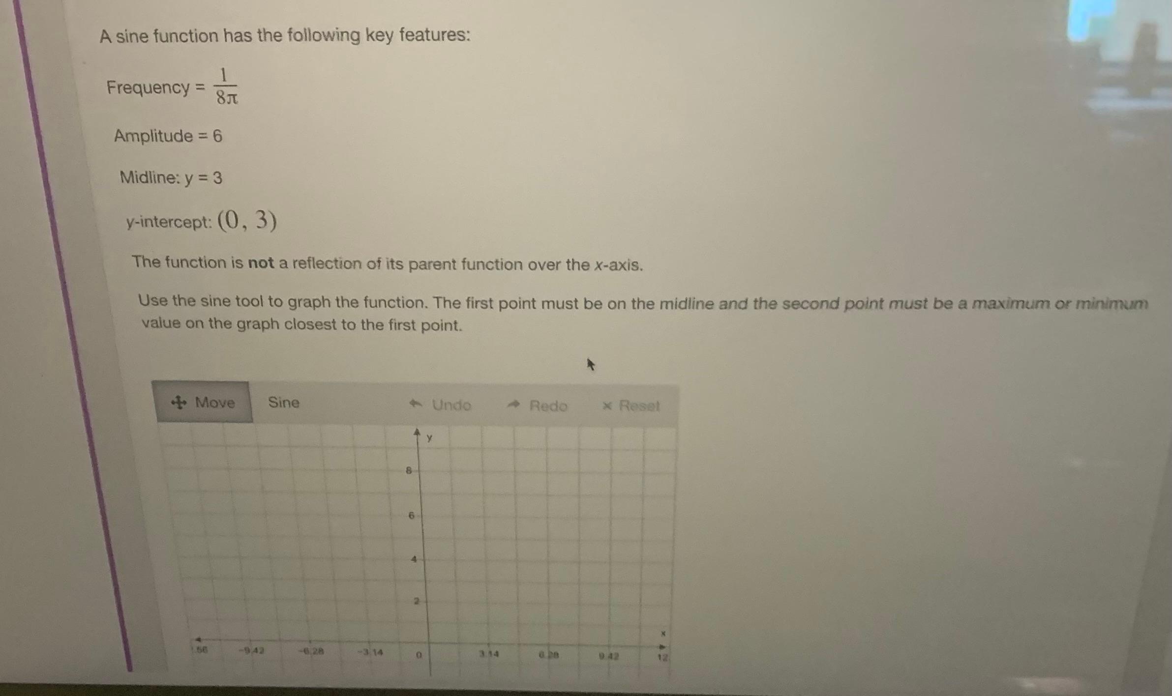 Solved A sine function has the following key | Chegg.com