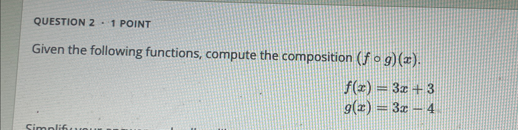 Solved Given the following functions, compute the | Chegg.com