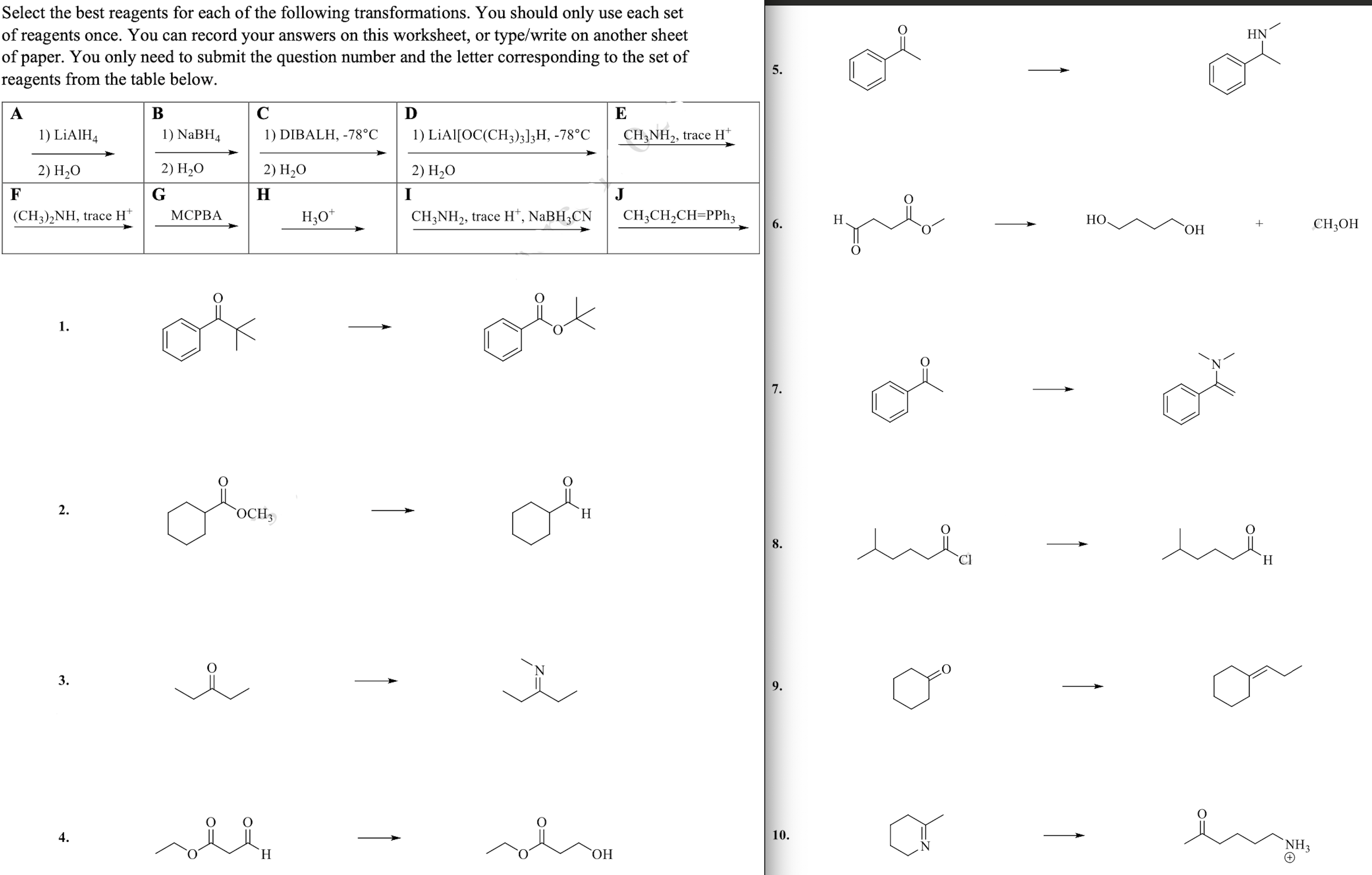 Solved Select the best reagents for each of the following | Chegg.com