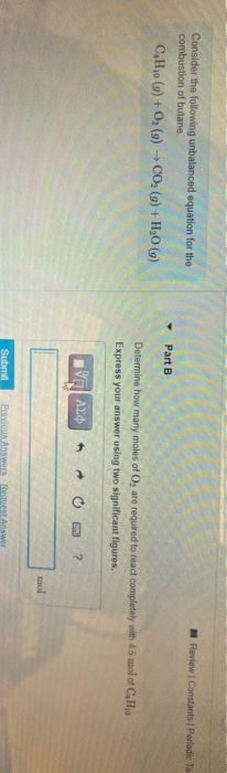 Solved Determine how many moles of O2 are required to react | Chegg.com