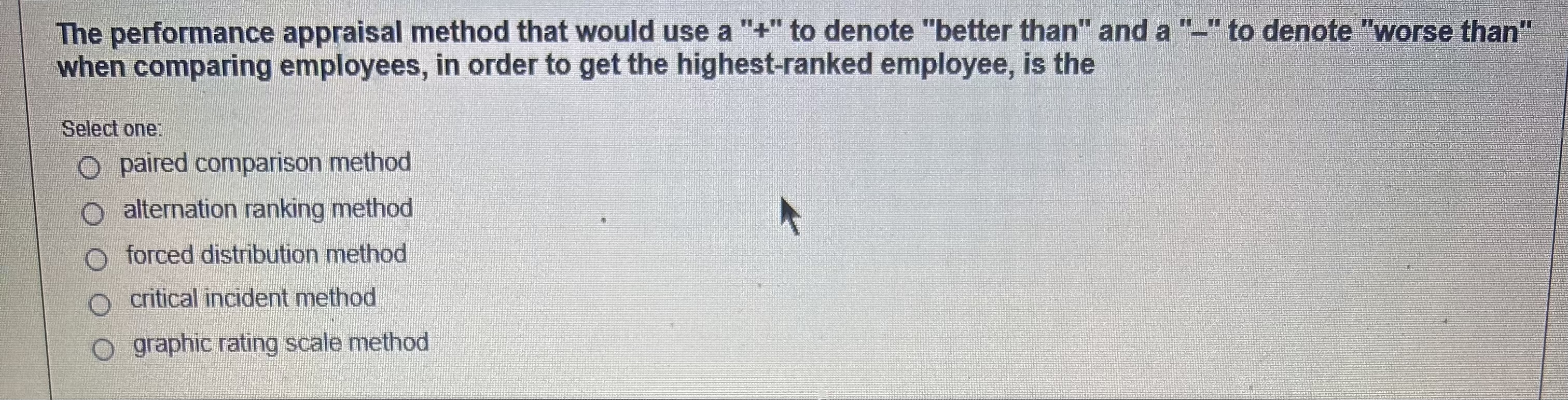 Solved what is the best answer?The performance appraisal | Chegg.com