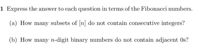 Solved Express the answer to each question in terms of the | Chegg.com