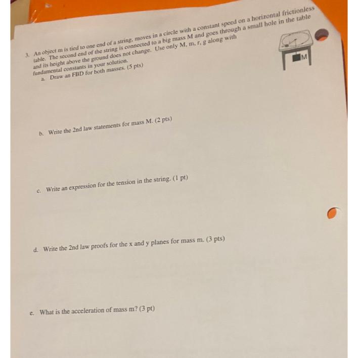 Solved An object m ﻿is tied to one end of a string, moves in | Chegg.com