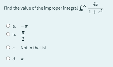 Solved Find the value of the improper integral | Chegg.com