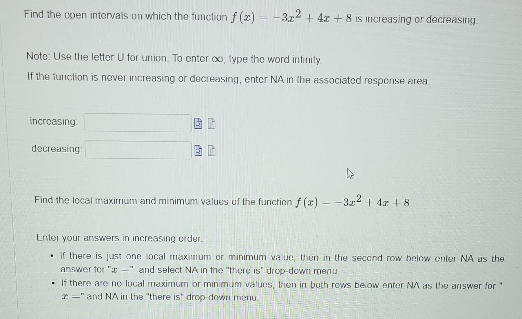 Solved ind the open intervals on which the function | Chegg.com