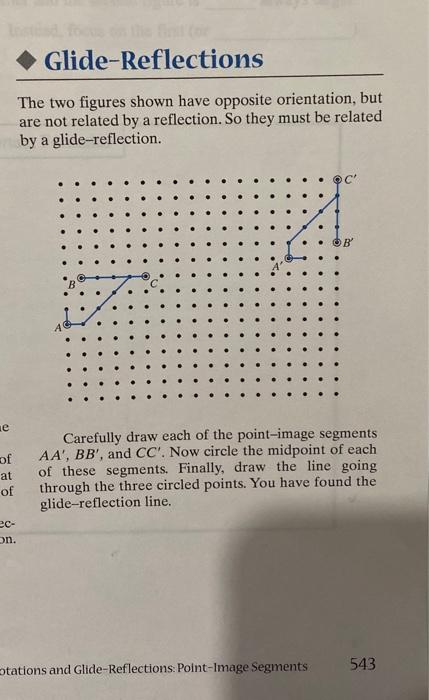 Solved e of at of ec- on. Glide-Reflections The two figures | Chegg.com
