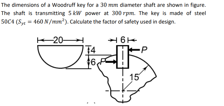 Solved It is required to design a square key for fixing a | Chegg.com