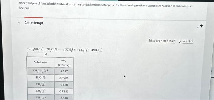 Use enthal pies of formation below to calculate the | Chegg.com