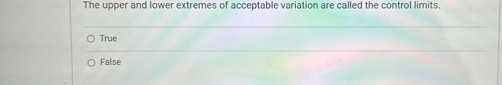 Solved The upper and lower extremes of acceptable variation | Chegg.com