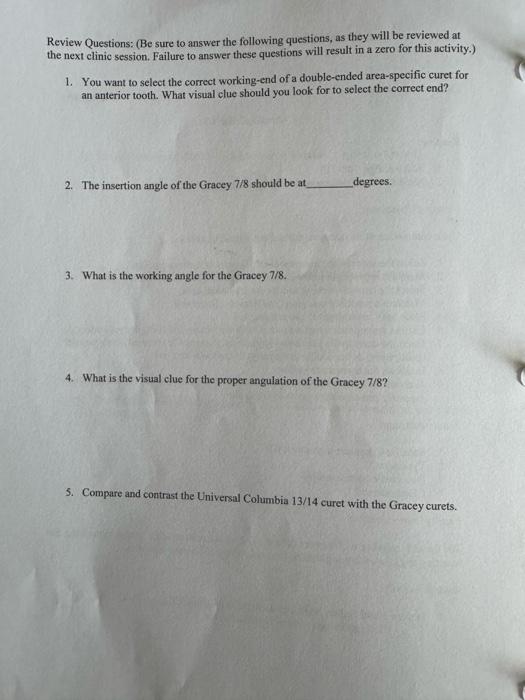 Solved Review Questions: (Be sure to answer the following | Chegg.com