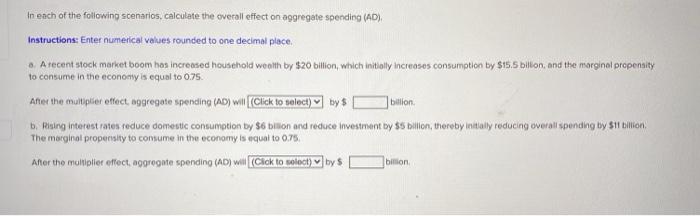 In each of the following scenarios, calculate the | Chegg.com