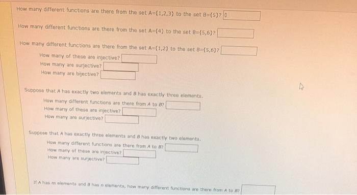 Solved How many different functions are there from the set | Chegg.com