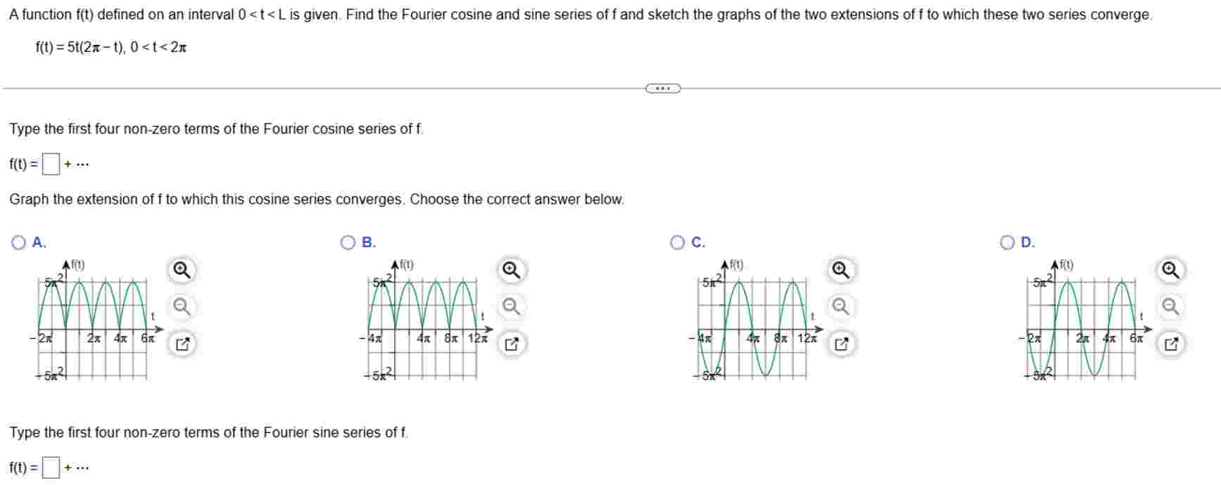 A function f(t) ﻿defined on an ﻿interval | Chegg.com