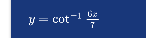 Solved y=cot-16x7 ﻿Find the derivative of y with respect to | Chegg.com