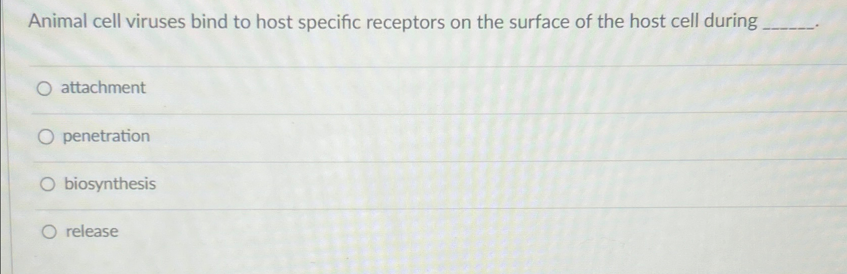 Solved Animal cell viruses bind to host specific receptors | Chegg.com