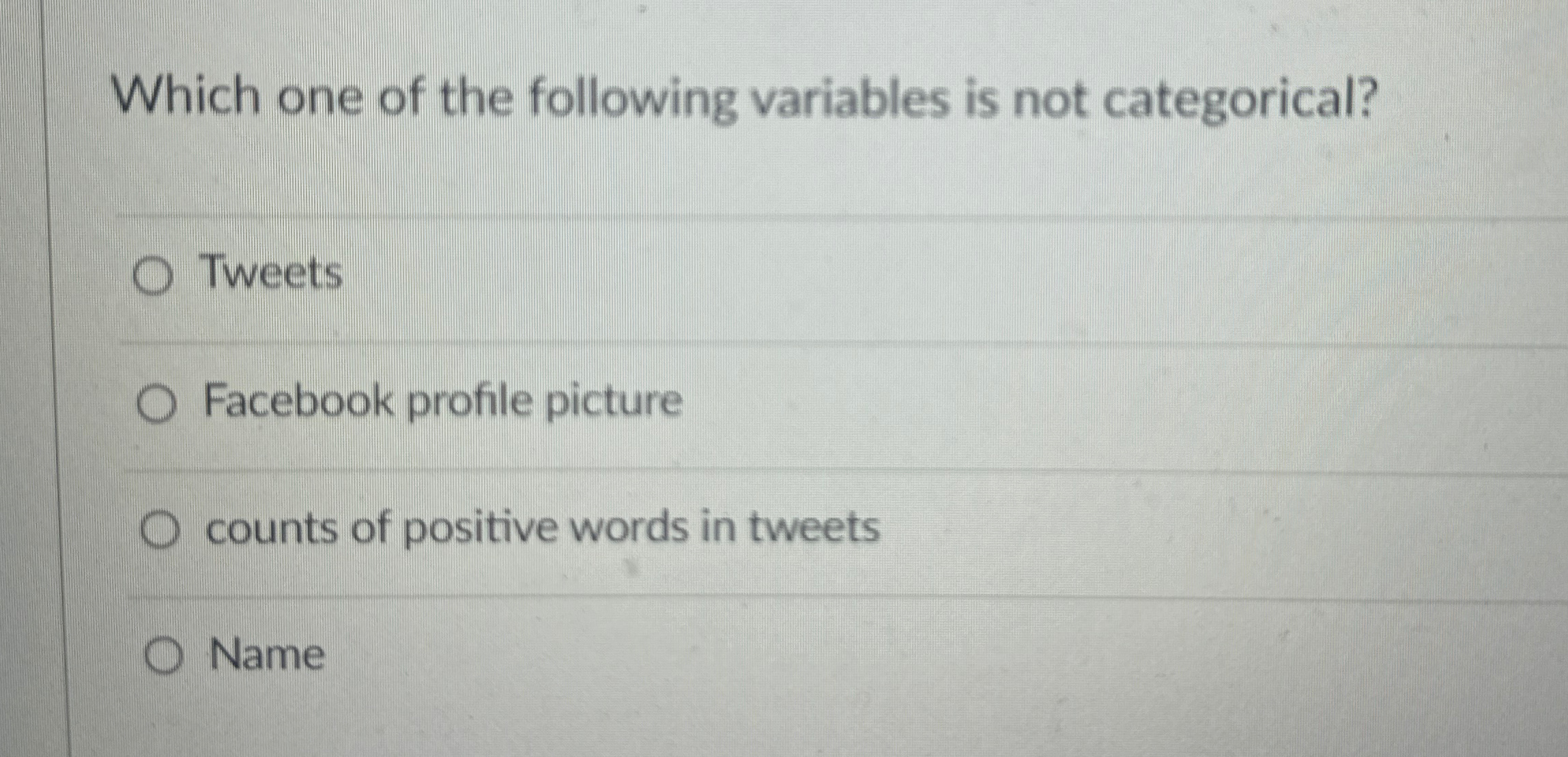 Solved Which one of the following variables is not | Chegg.com
