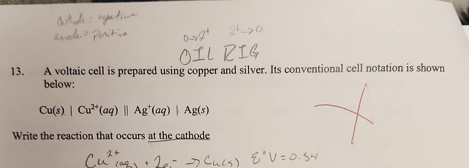 Solved 13. A voltaic cell is prepared using copper and | Chegg.com
