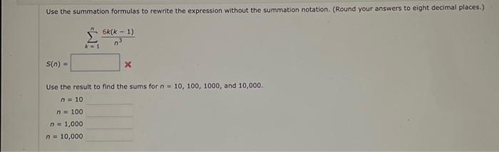 Solved Use The Summation Formulas To Rewrite The Expression