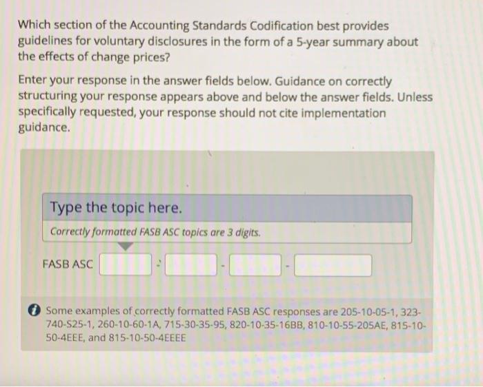 Solved Which section of the Accounting Standards | Chegg.com