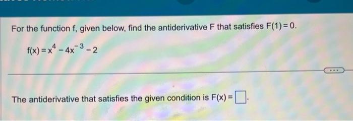 Solved For the function f, given below, find the | Chegg.com