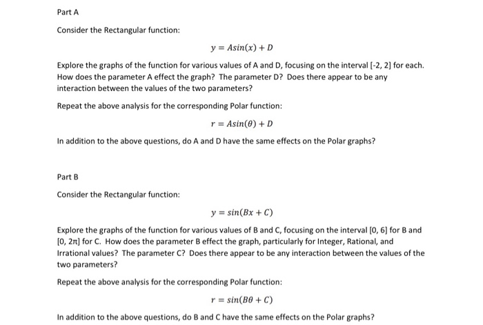 Solved Part A Consider the Rectangular function: y = Asin(x) | Chegg.com