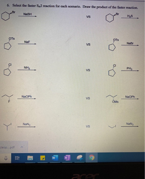 Solved Select the faster SN2 reaction for each scenario. | Chegg.com