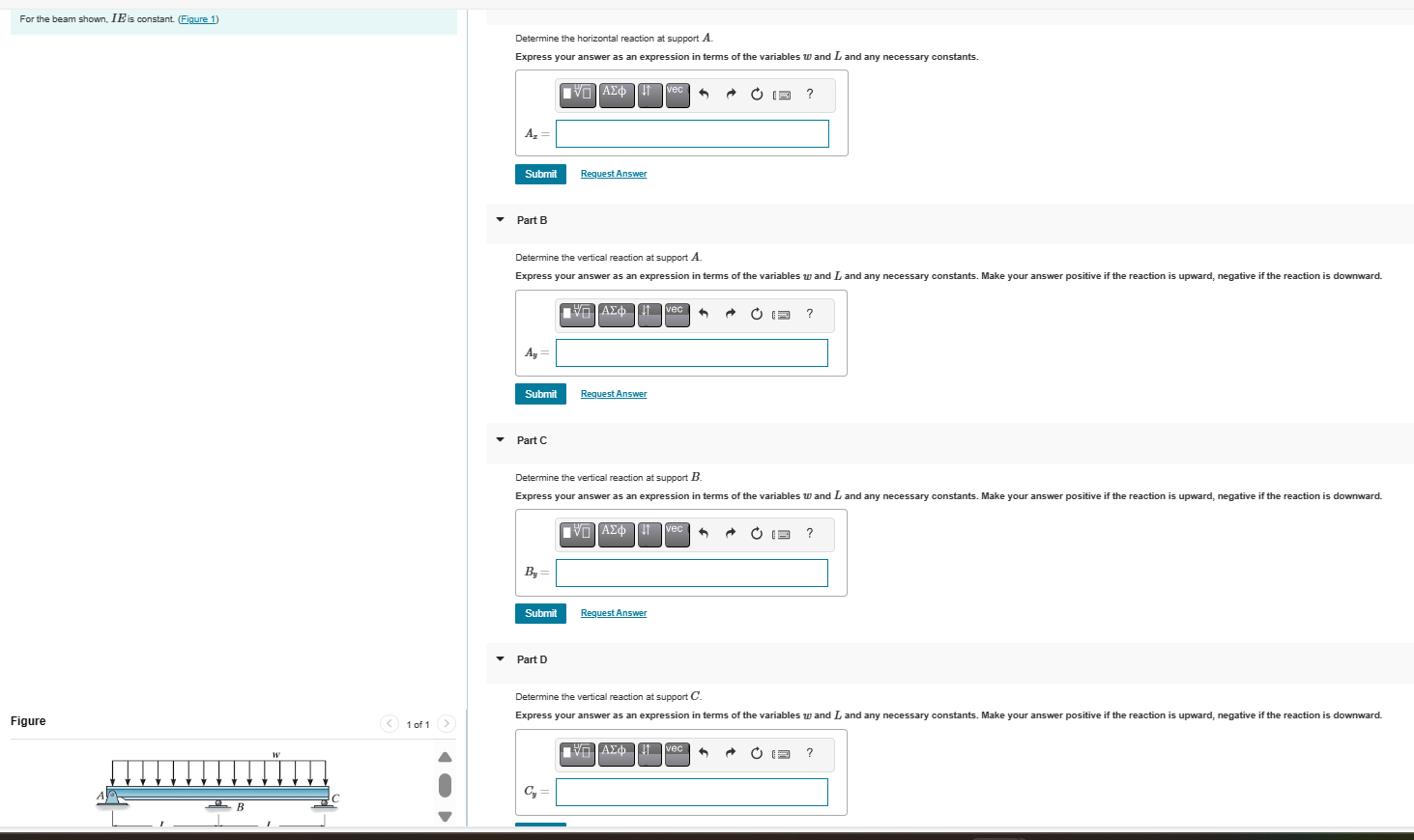 Solved Determine the horizontal reaction at support | Chegg.com